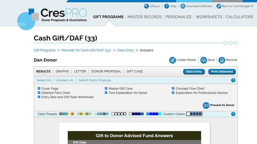 Comprehensive Planned Giving Software (CresPro) - Crescendo Interactive